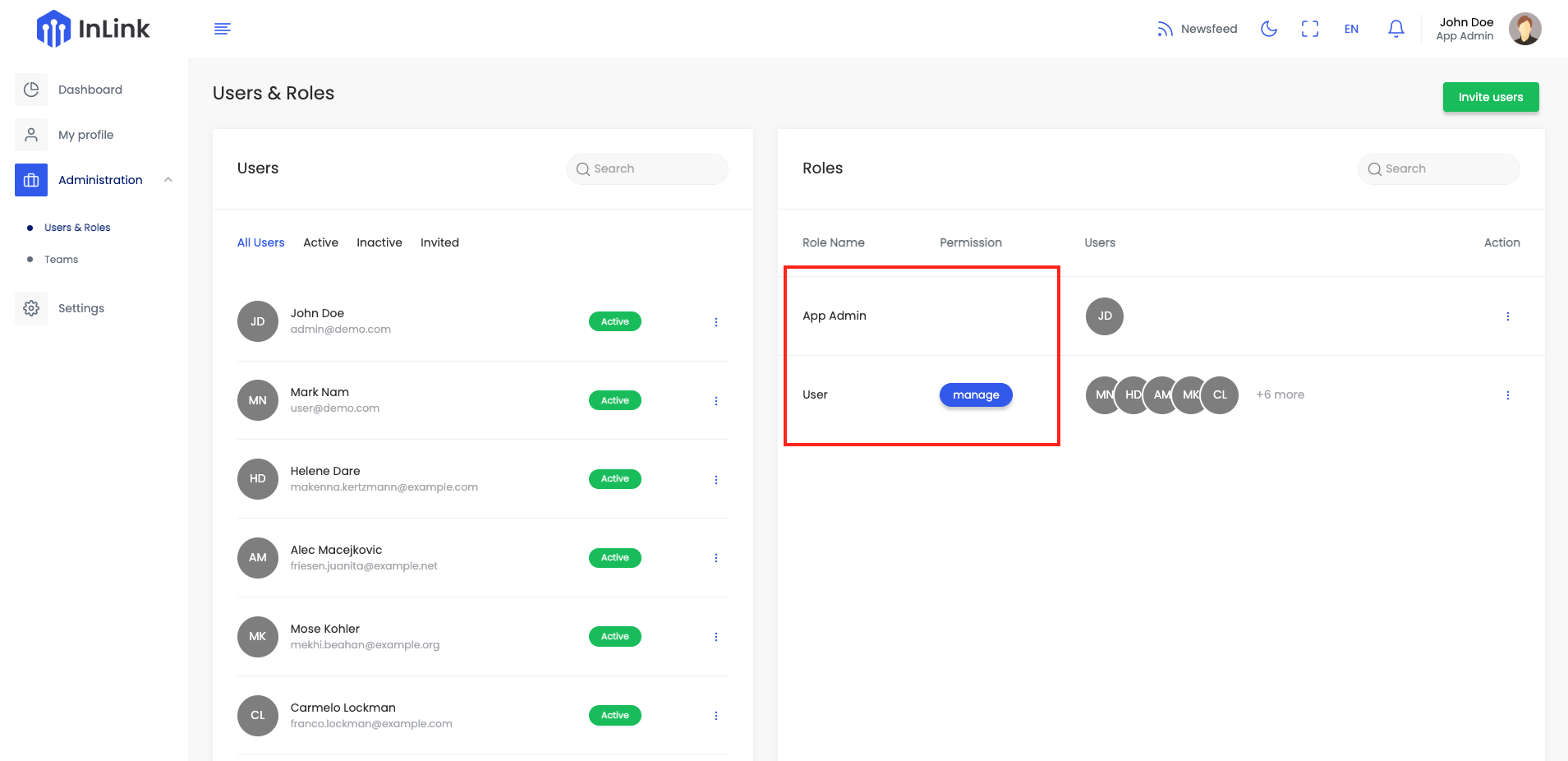 Inlink - Social Network Platform.